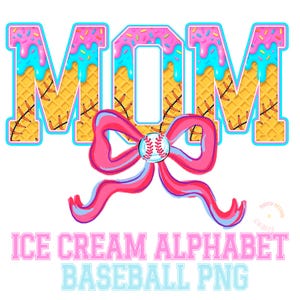 Ice Cream Drip Alphabet Doodle PNG, Pink & Blue Varsity Letters Png ...