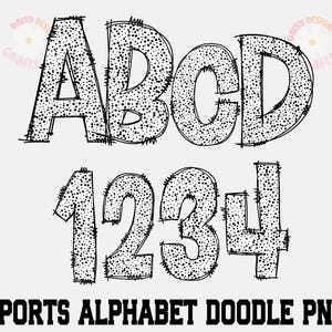 Spirit Team Alphabet Png, , Sports Alphabet Png Bundle, Doodle Letter ...