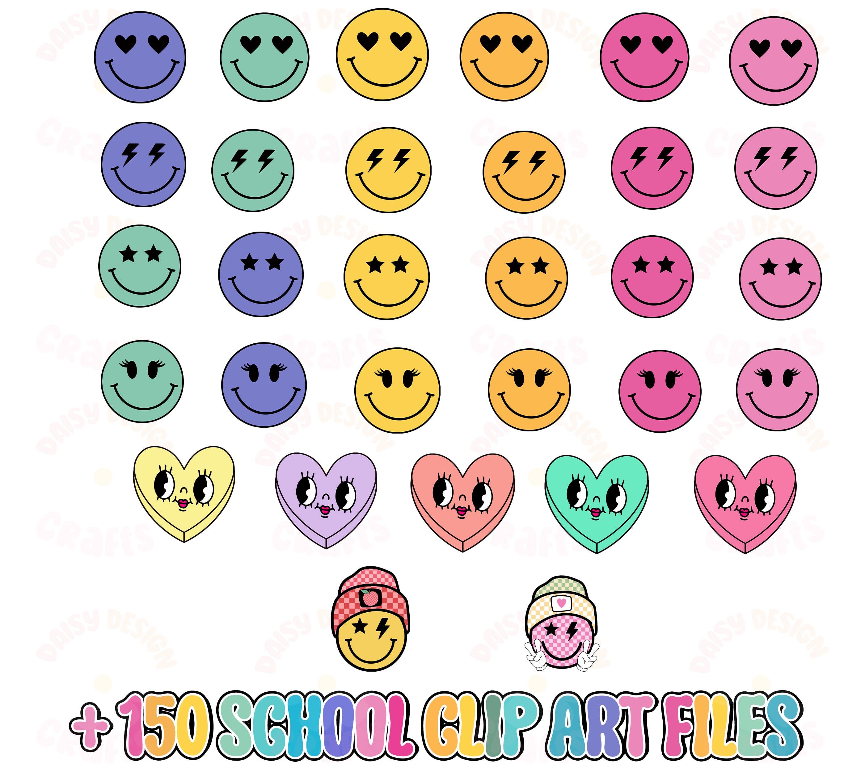 Retro School Clipart Bundle, Teacher Clipart Education, Teacher Png ...