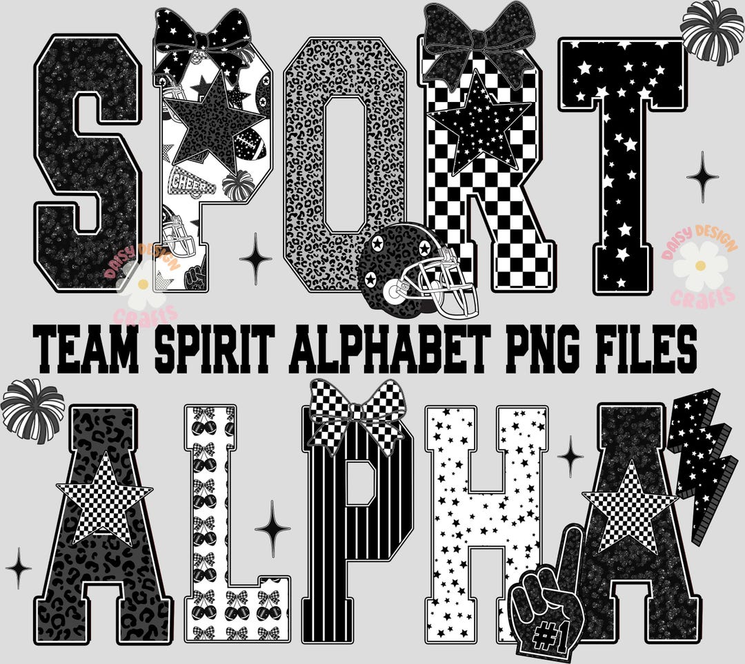 Game Day Sport Alphabet PNG, Varsity Letter A-Z, School Spirit Letters ...