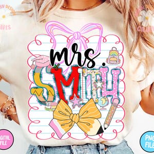 Custom Teacher Name Png, Custom Teacher Design Png, Retro Teacher Png ...