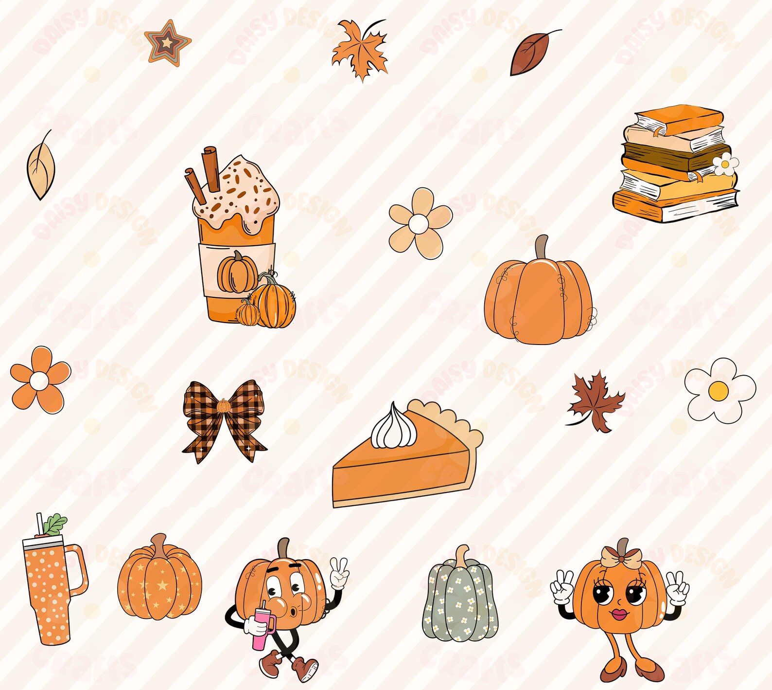 Fall Alphabet Doodle, Fall Clipart, Retro Fall Png, Fall Png Bundle ...
