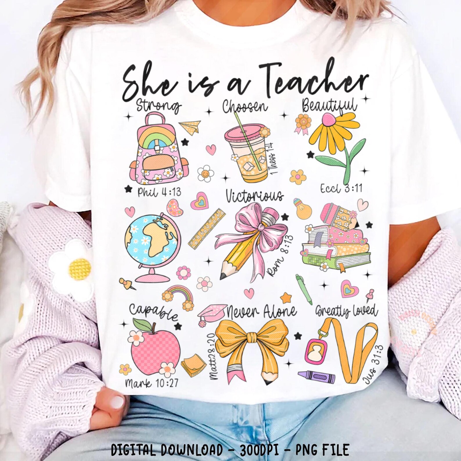 She is Teacher PNG, Teacher Mom Png, Christian Teacher Png, Retro ...