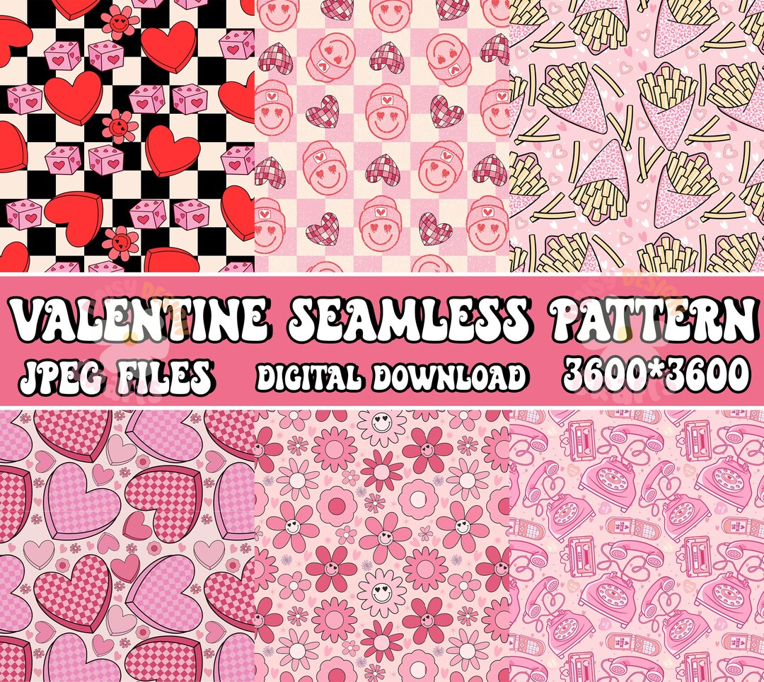 Valentine Day Seamless Pattern, Valentine Hearts Seamless, Valentine ...