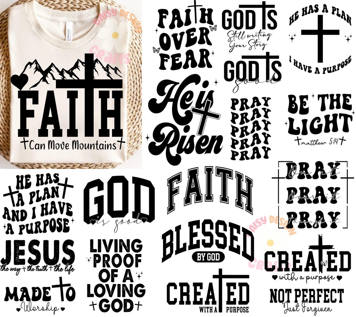 Christian Svg Png Bundle, Christianity Quotes Svg, Bible Verse Svg, God ...