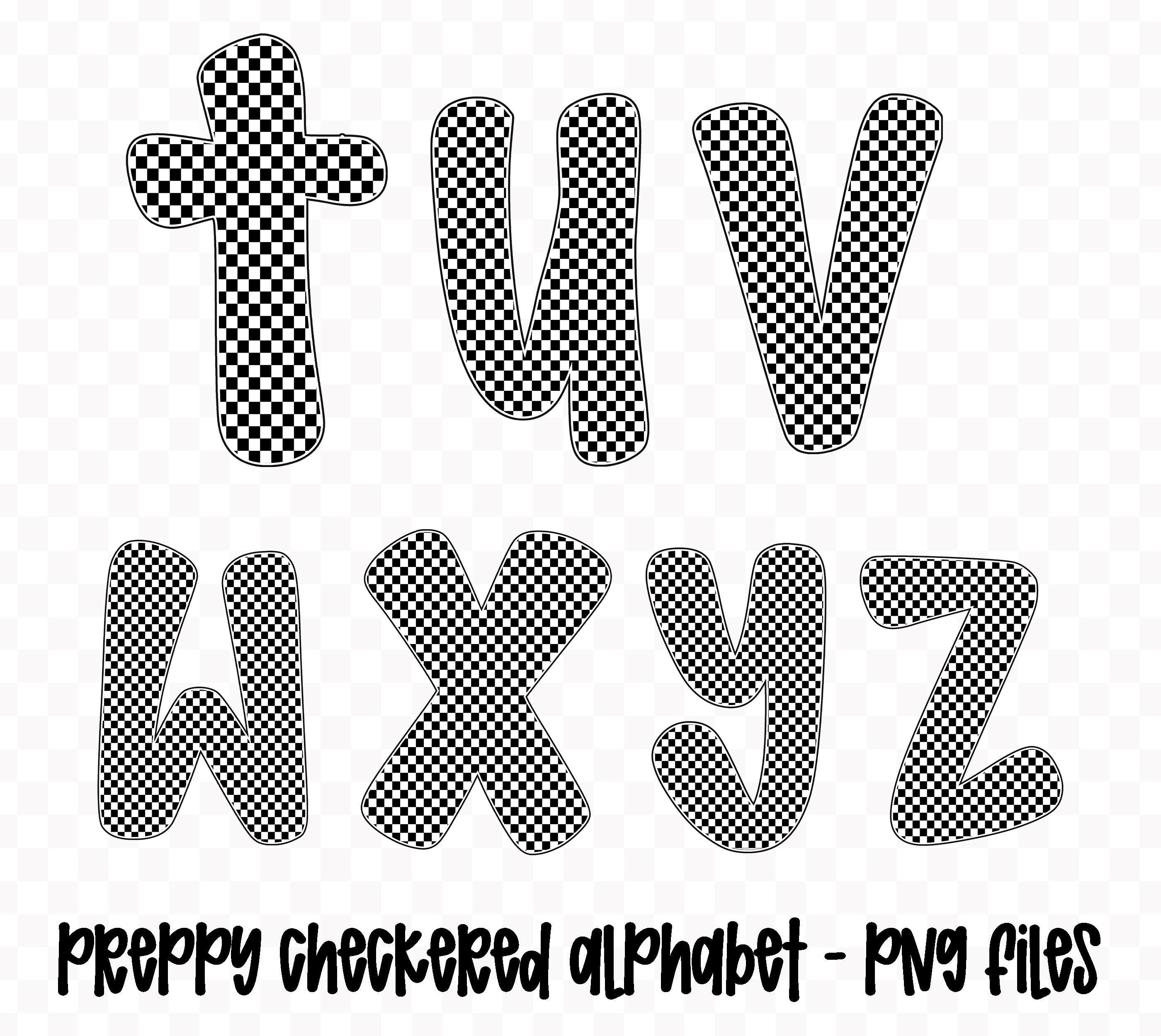 Preppy Checkered Alphabet Png, Checkered Star Png, Sport Letter Png ...