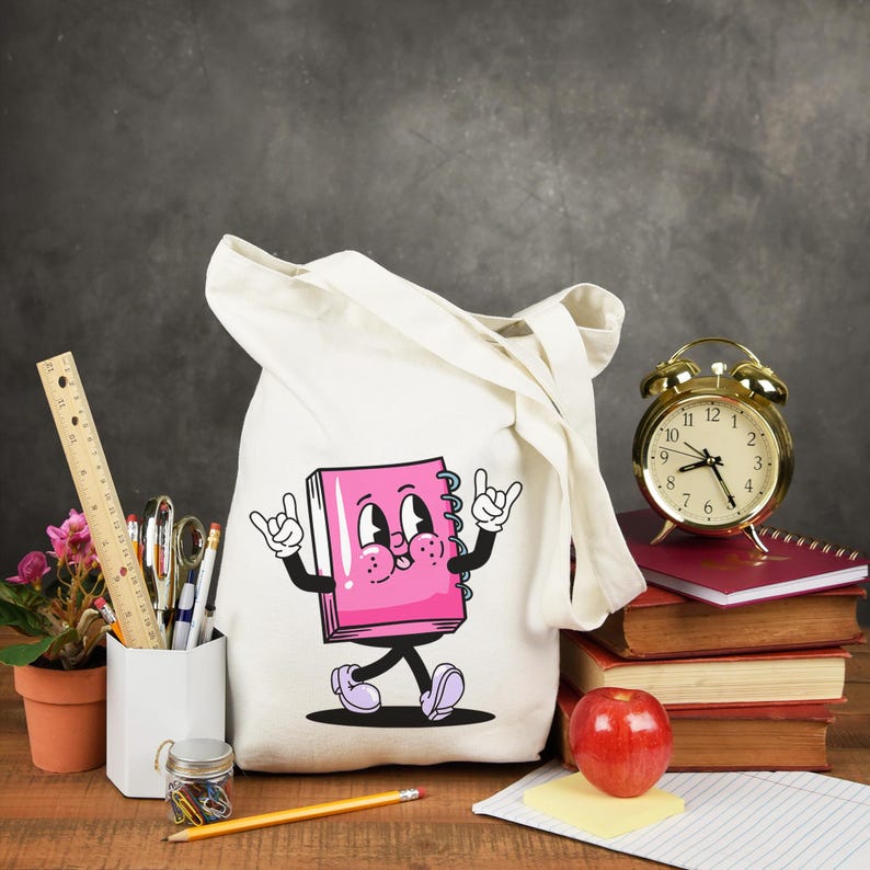 Retro School Characters Cartoon Bundle PNG, Groovy Back to School ...