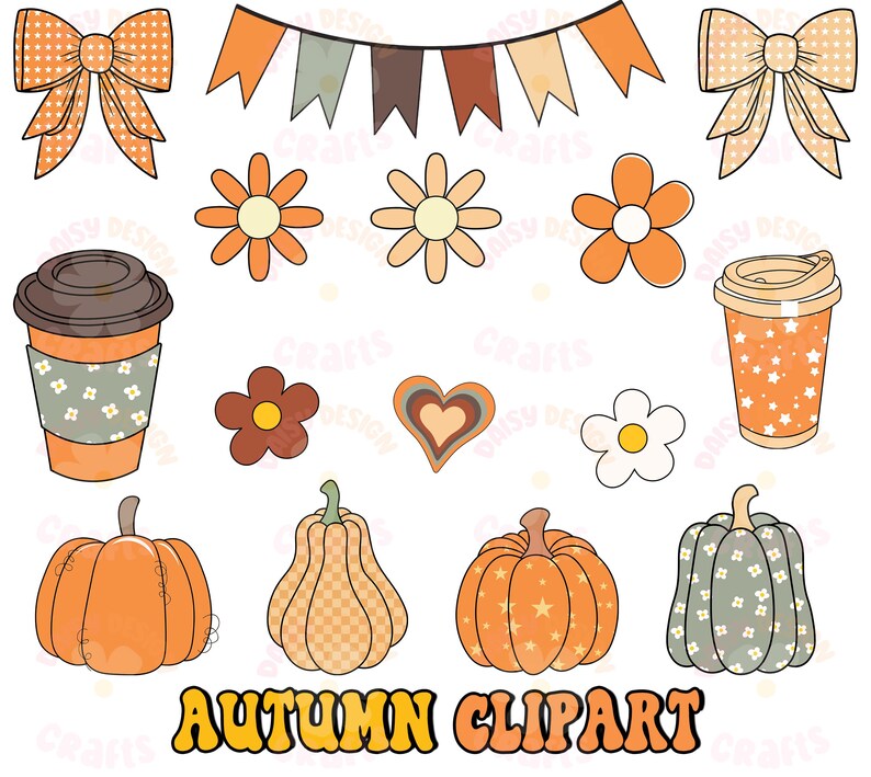 Autumn Clipart Bundle, Autumn Clipart, Fall Clip Art, Pumpkin Clipart ...