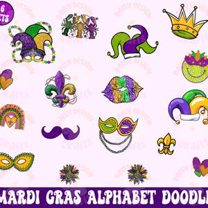 Mardi Gras Doodle Letters Png, Mardi Gras Clip Art, Mardi Gras Letters ...