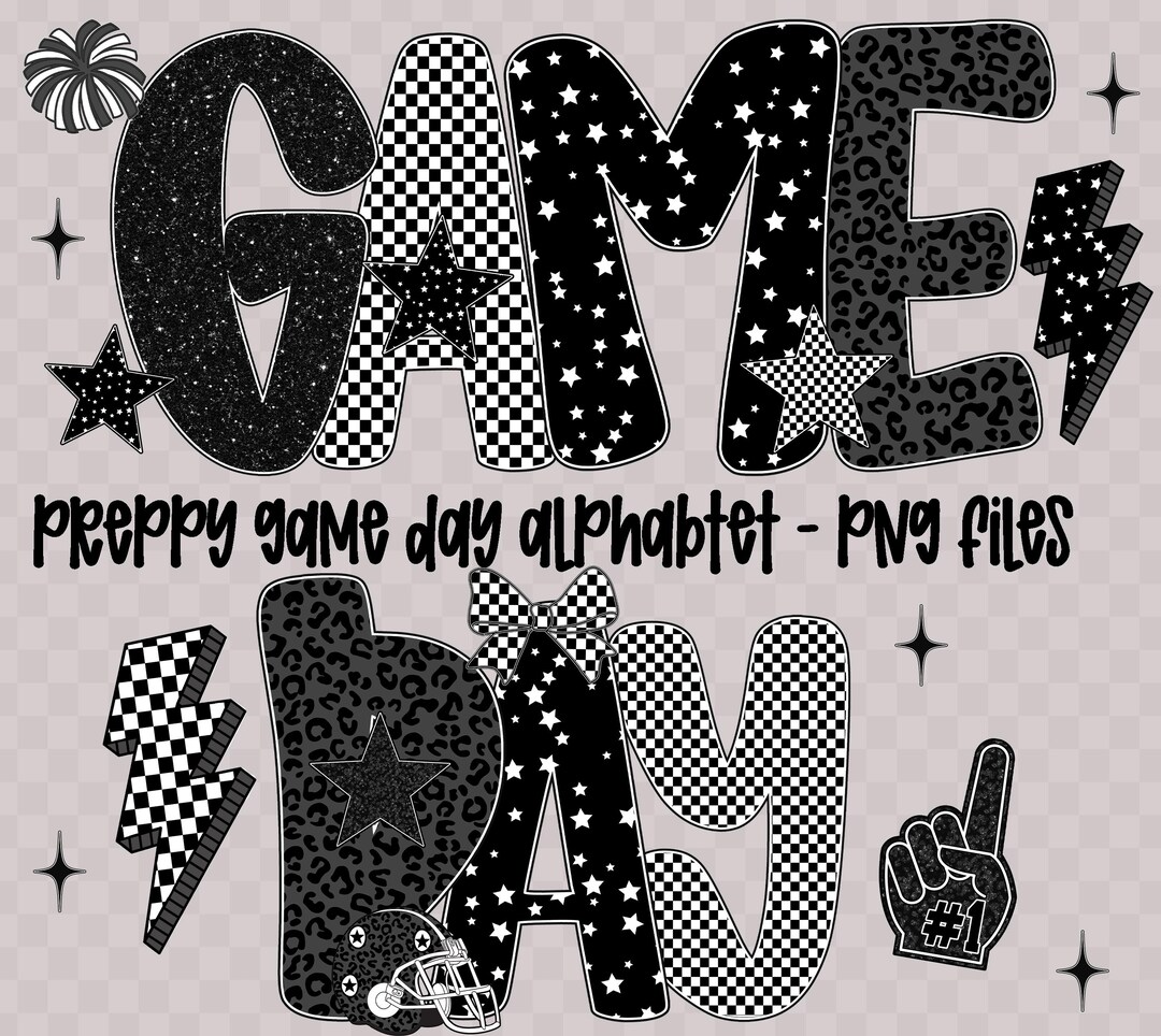 Game Day Alphabet Png, Sports Letters Png, Alphabet Png, Preppy ...