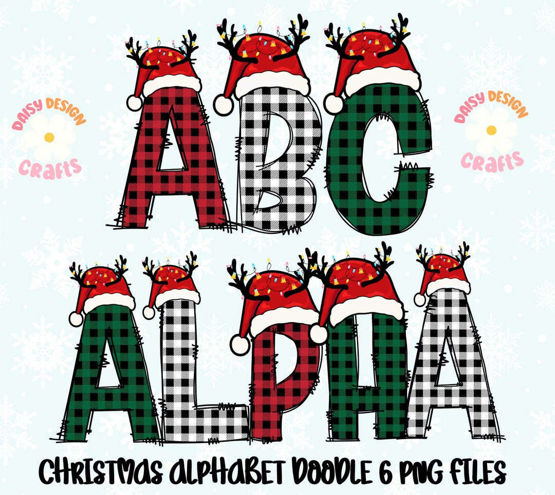 Christmas Plaid Alphabet PNG, Buffalo Plaid Letters (digital Download ...
