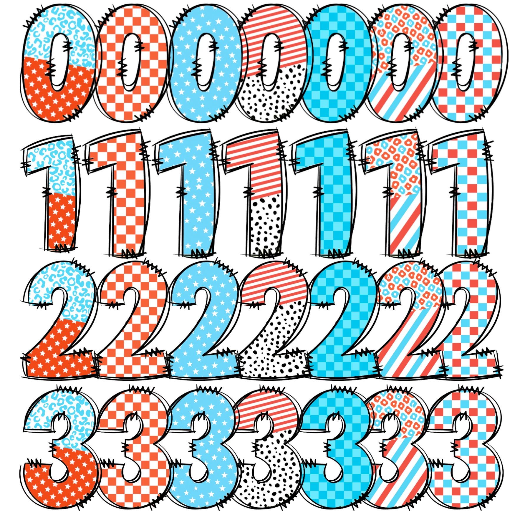 Preppy 4th of July Alphabet Set PNG, American Flag Doodle, Patriotic ...