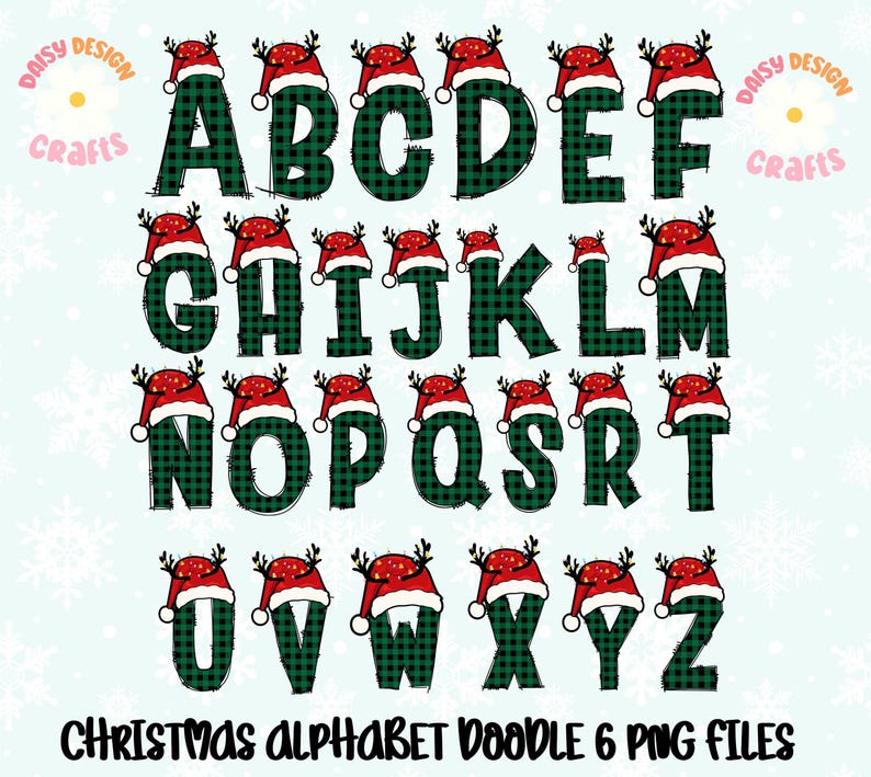 Christmas Plaid Alphabet PNG, Buffalo Plaid Letters (digital Download ...