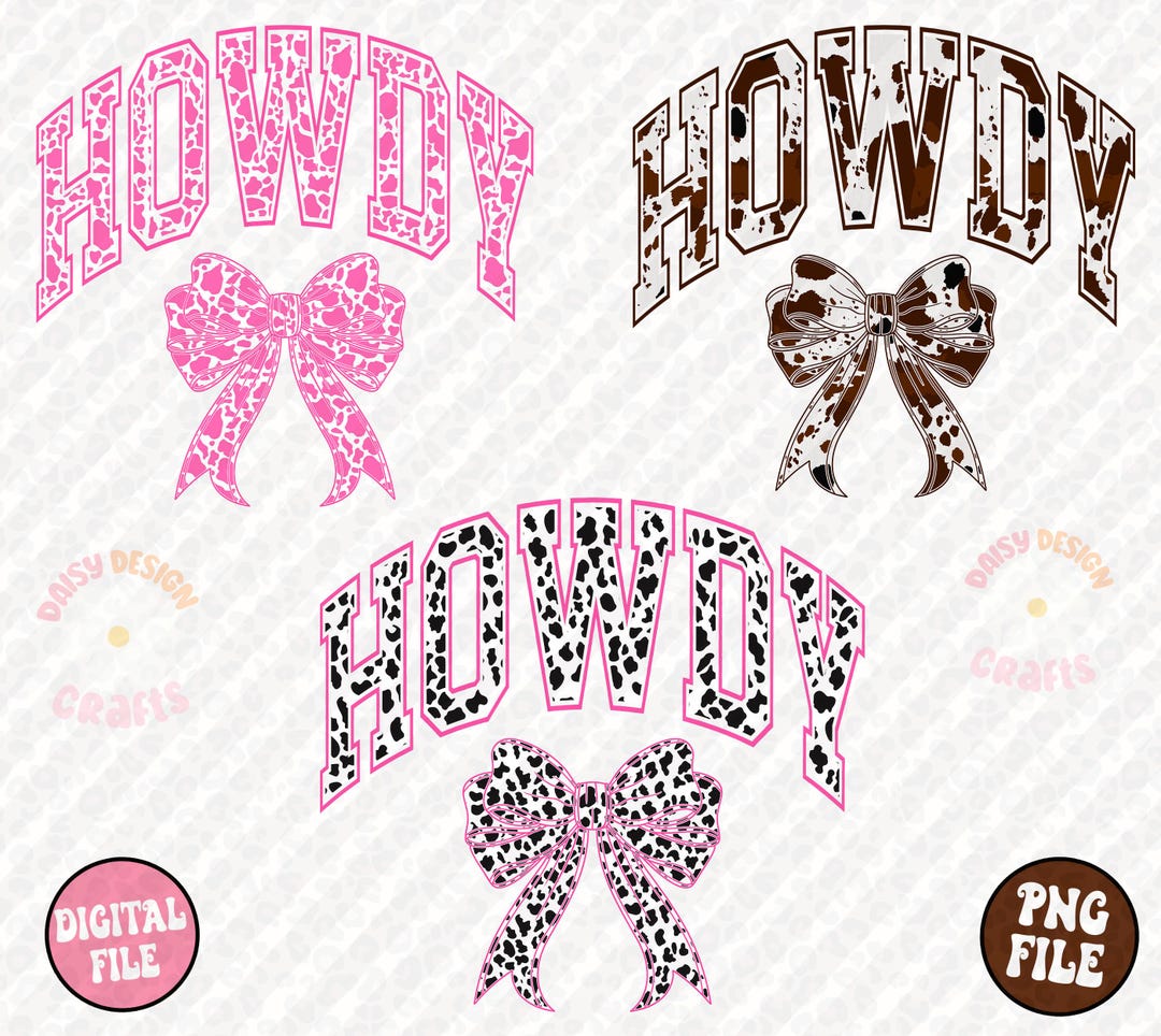 Western Coquette Howdy PNG, Cowhide Bow Png, Western Mama Design ...