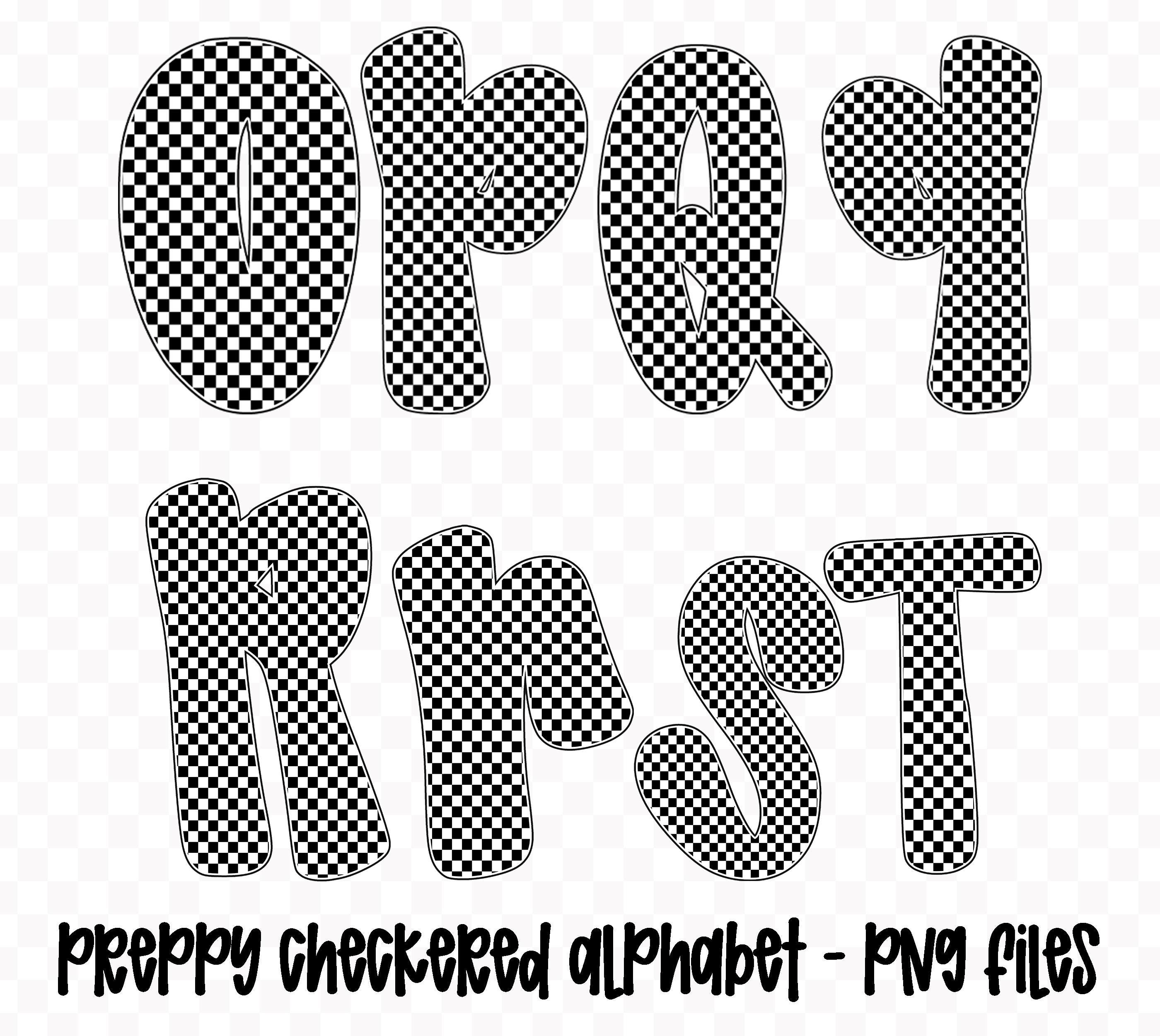 Preppy Checkered Alphabet Png, Checkered Star Png, Sport Letter Png ...