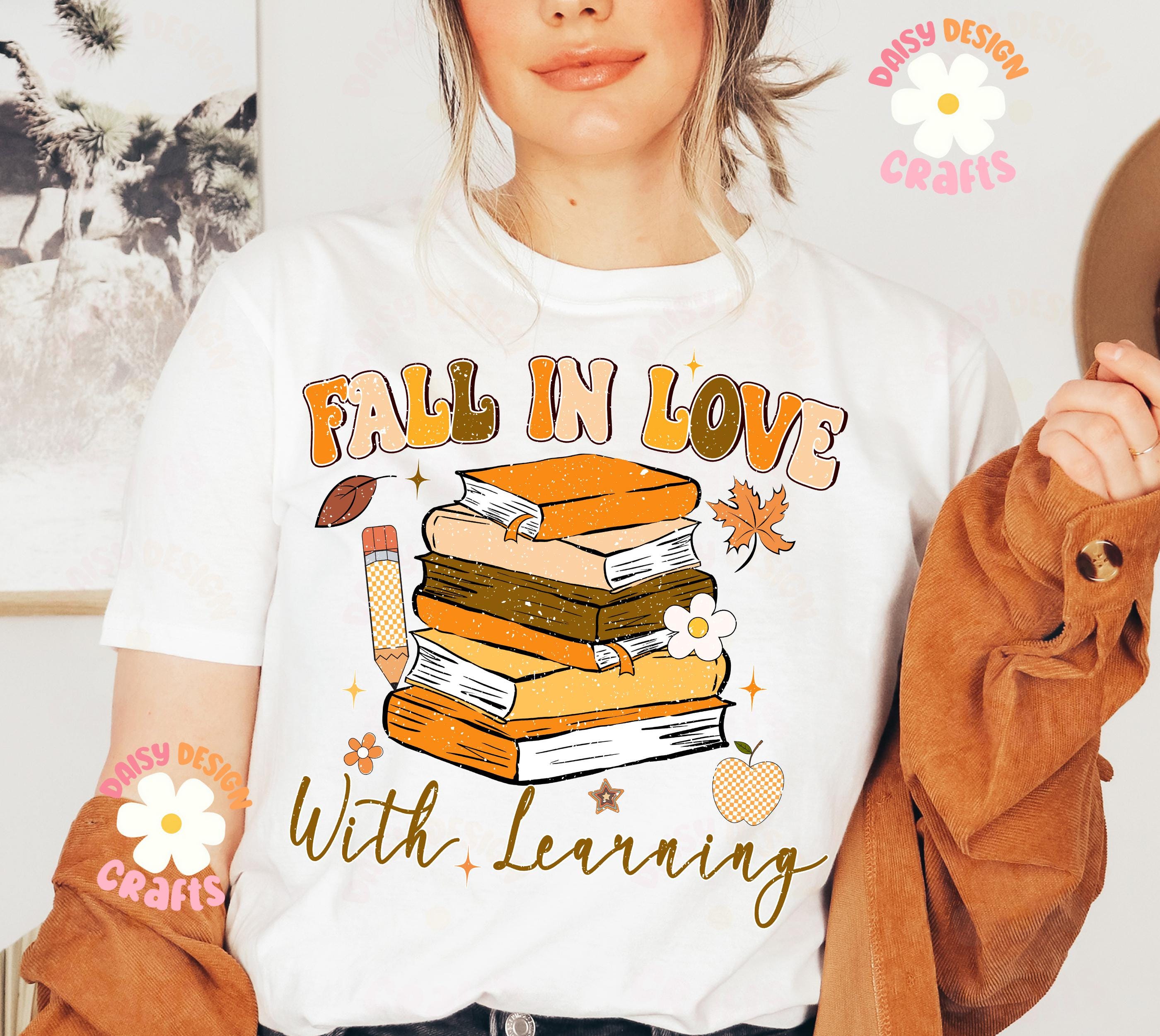 Fall in Love With Learning Svg, Fall Teacher Png, Groovy Fall Svg ...
