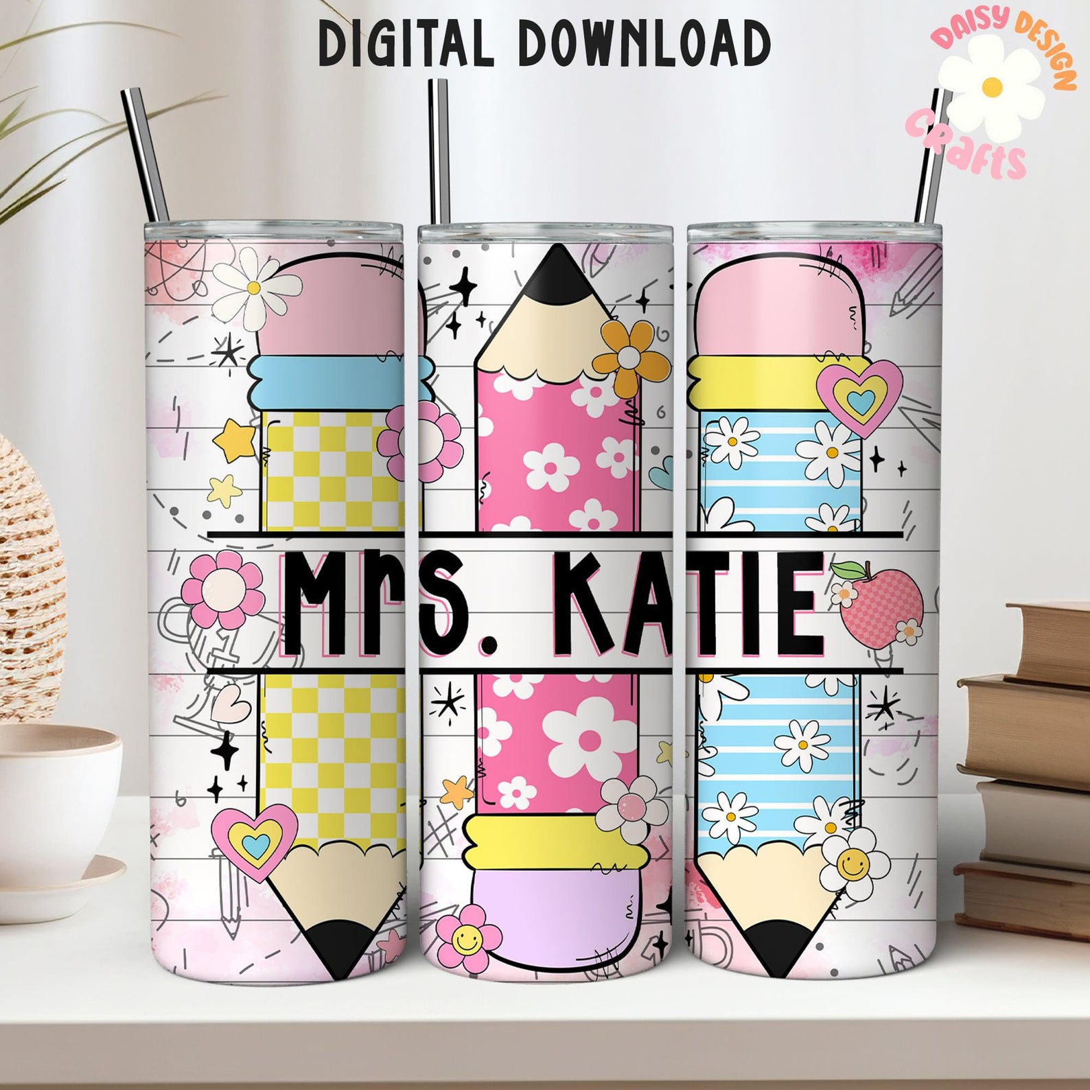 Teacher Tumbler Wrap Seamless Sublimation Teacher Appreciation Design ...