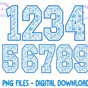 Blue Chinoiserie Alphabet PNG, Chinoiserie Varsity Png, Blue Varsity ...