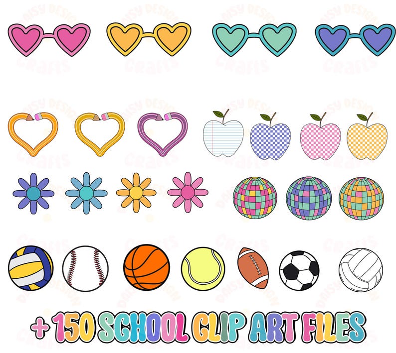 Retro School Clipart Bundle, Teacher Clipart Education, Teacher Png ...