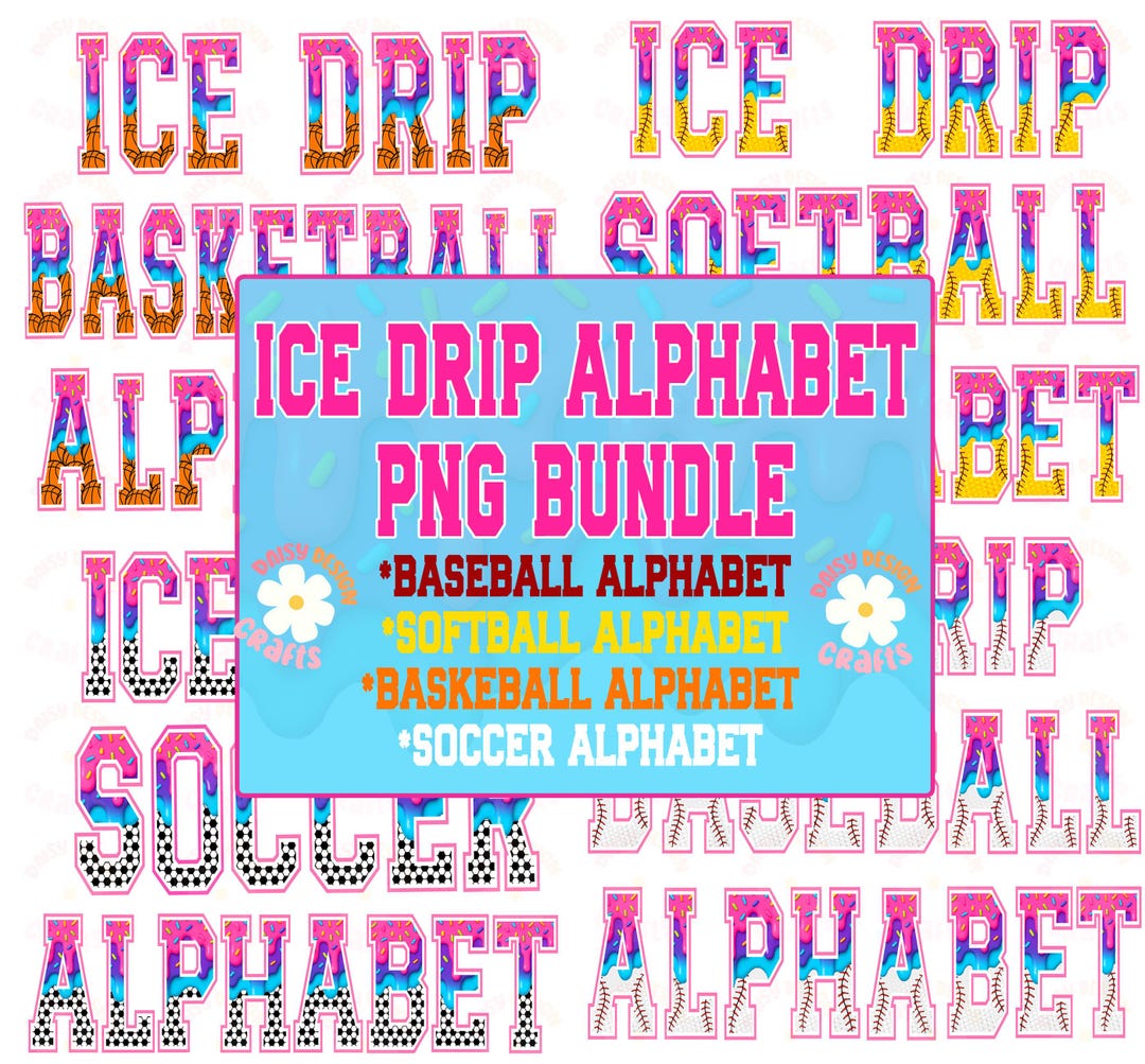 Drip Alphabet Mega Bundle Png, Ice Cream Drip Alphabet Doodle PNG ...