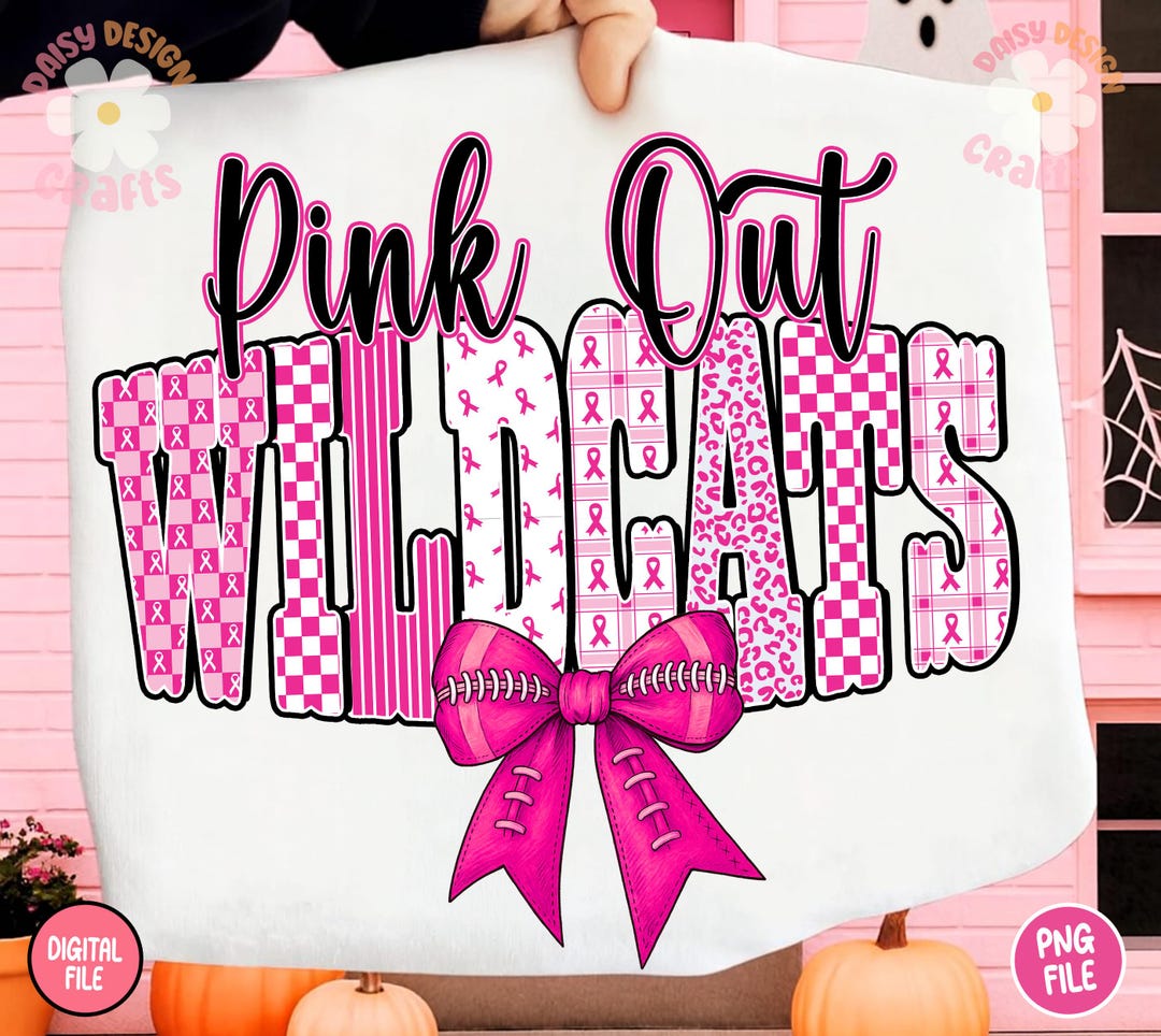 Pink Out Wildcats Png, Breast Cancer Awareness Game Day Clipart ...