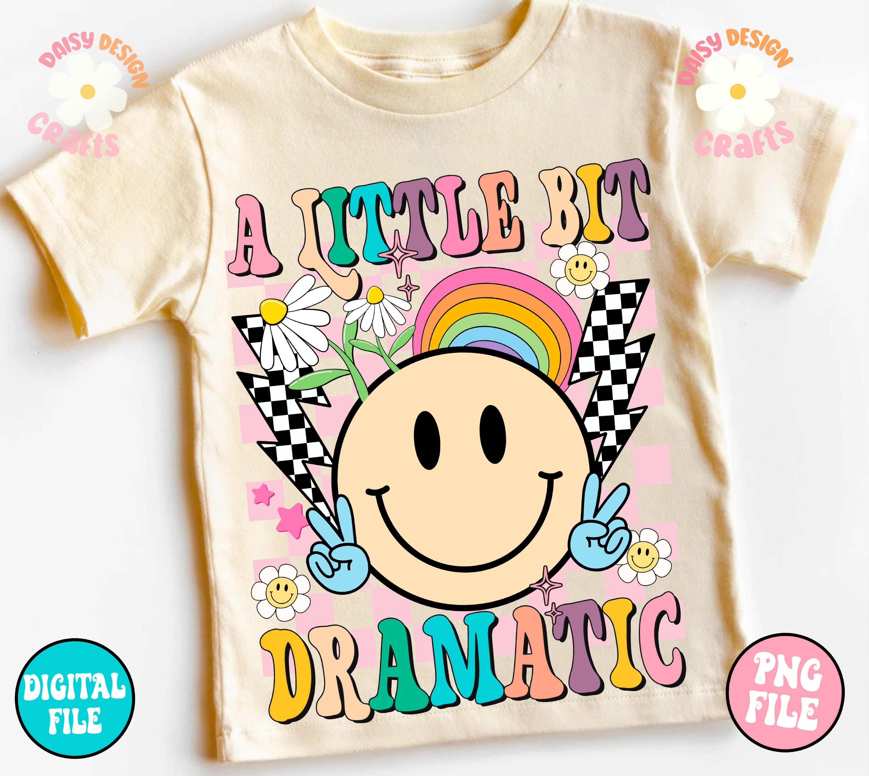 A Little Bit Dramatic Png, Girl Shirt Design Png, Retro Kids Svg, Svg ...