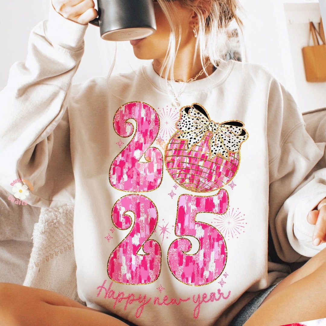 Pink New Year 2025 Png, New Year Coquette 2025 Png, 2025 Png Design ...