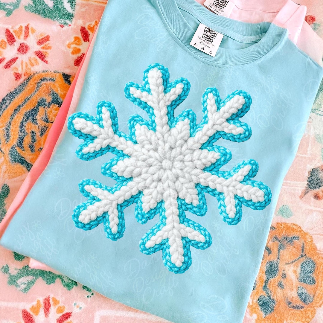 Crochet Snowflake PNG, Faux Yarn Christmas PNG, Trendy Crochet Png ...