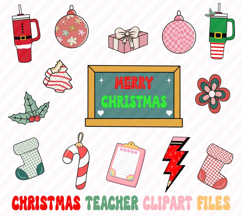 Teacher Christmas Clipart Bundle, Christmas Clipart Files, Teacher ...