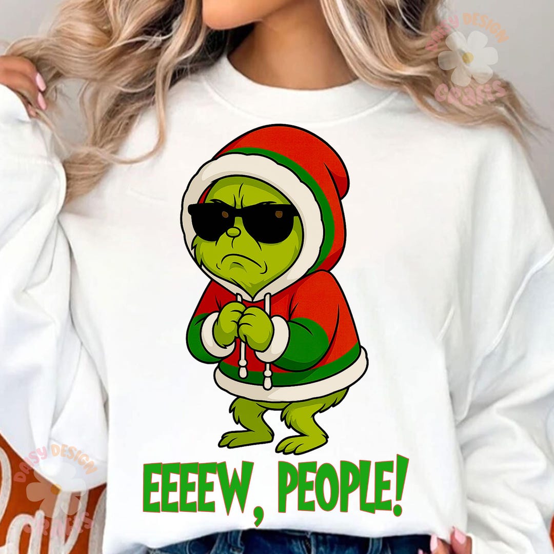 Funny Christmas Monster PNG, Green Grumpy Creature Clipart, Eew People ...