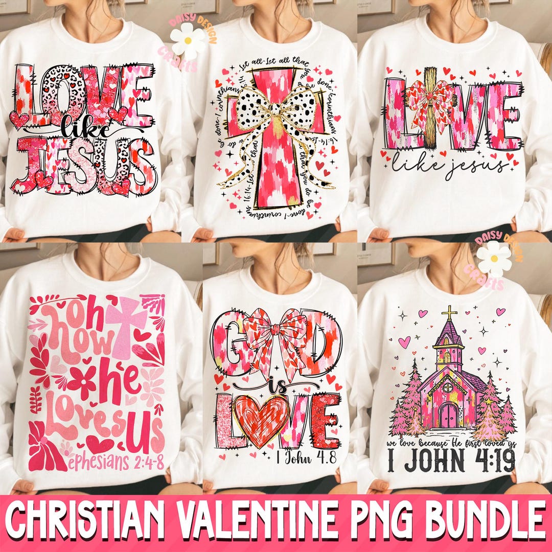 Christian Valentine PNG Bundle Pink Valentines Day Coquette Bow Png ...
