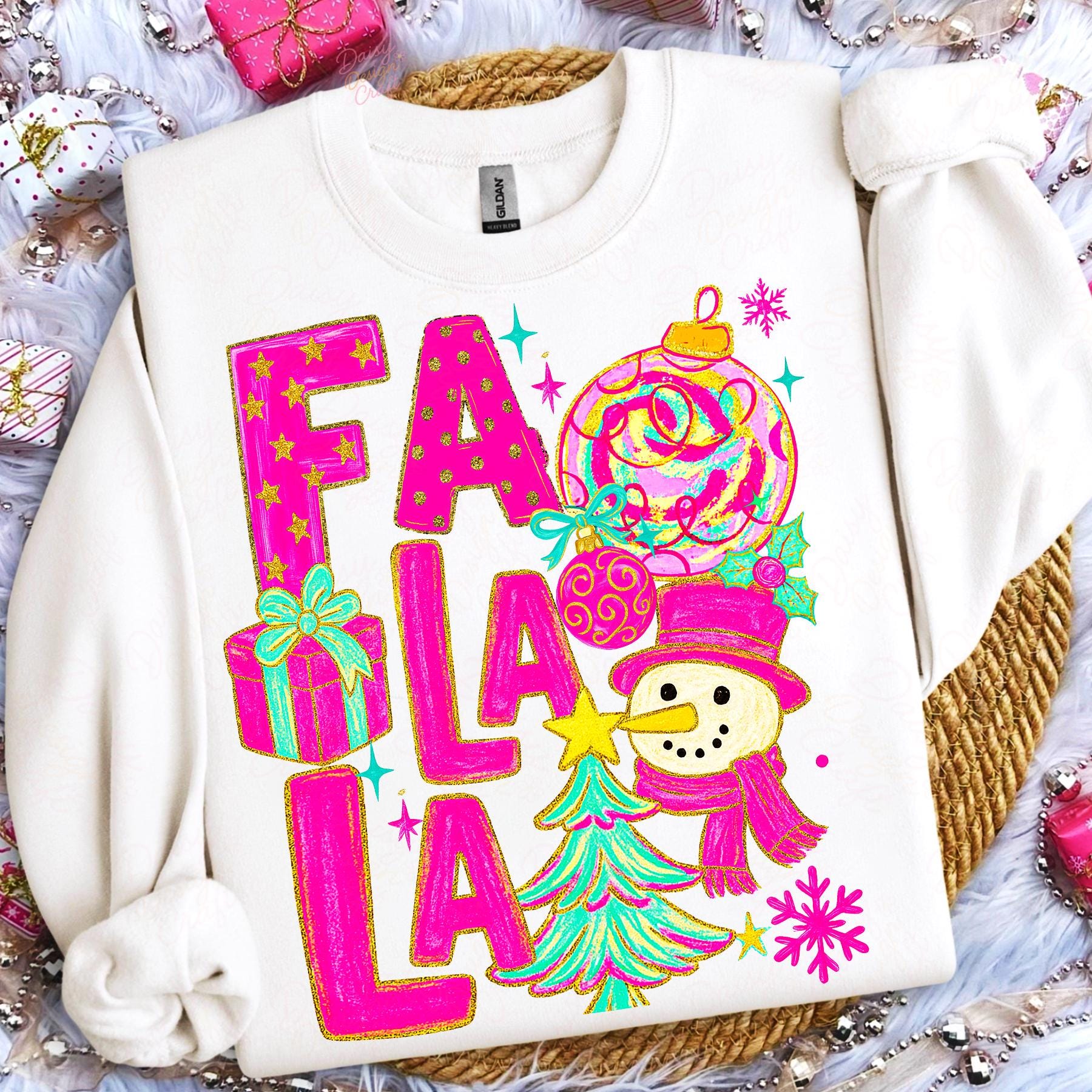 Preppy Pink Christmas PNG Bundle, Merry & Bright PNG, Girly Christmas ...