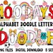 100 Days of School Teacher Alphabet Png, Teacher Font Png, Alpha Doodle ...