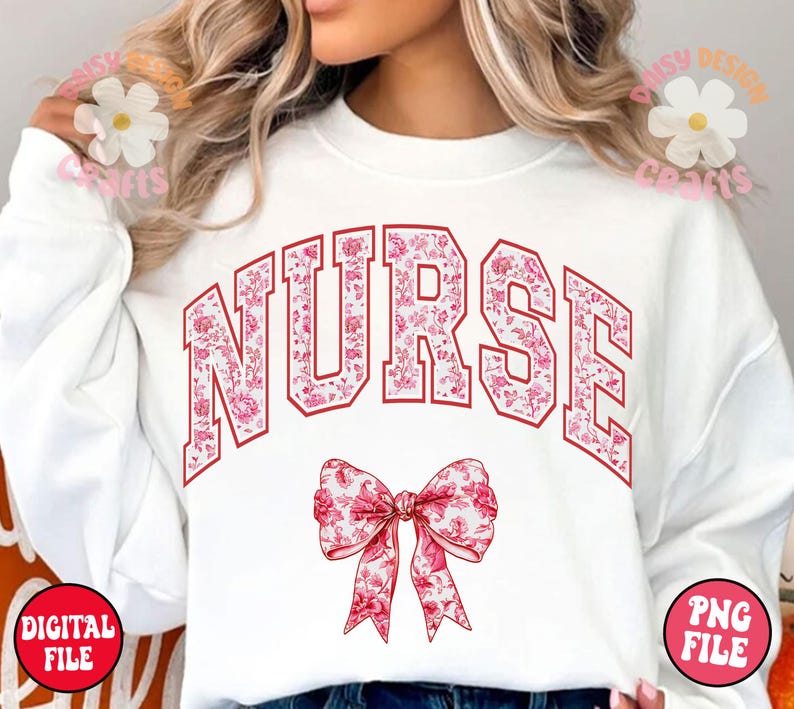 Pink Floral Nurse Png, Nurse Shirt Design, Retro Nurse Png, Nurse ...