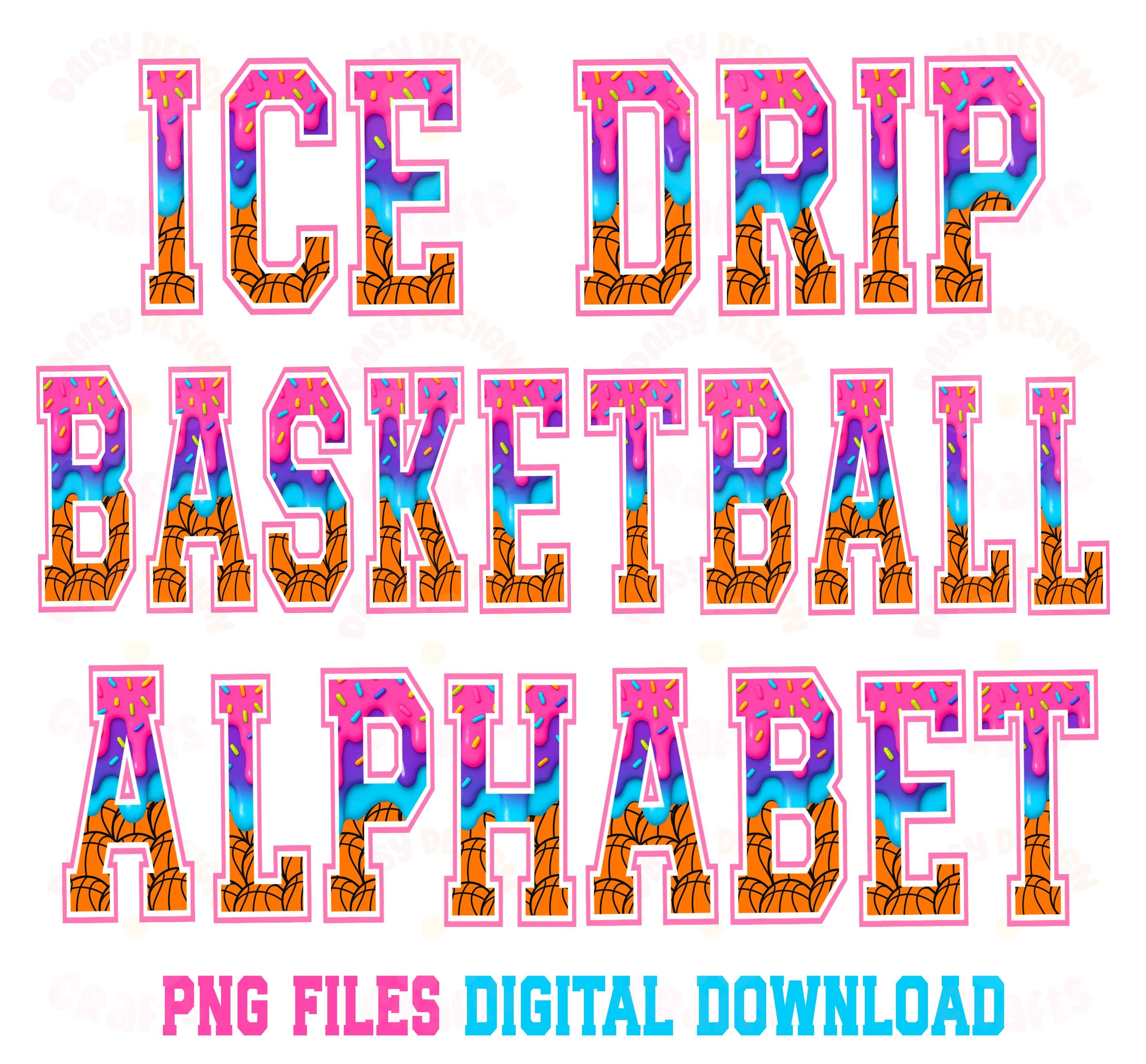 Drip Basketball Alphabet Png, Ice Cream Drip Alphabet Doodle PNG ...