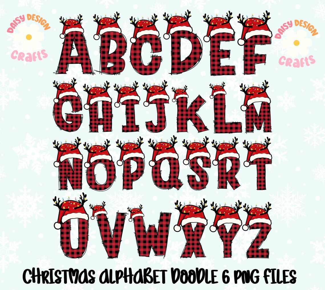Christmas Plaid Alphabet PNG, Buffalo Plaid Letters (digital Download ...