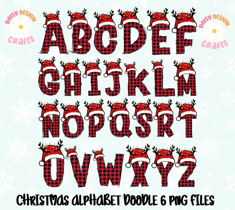 Christmas Plaid Alphabet PNG, Buffalo Plaid Letters (digital Download ...