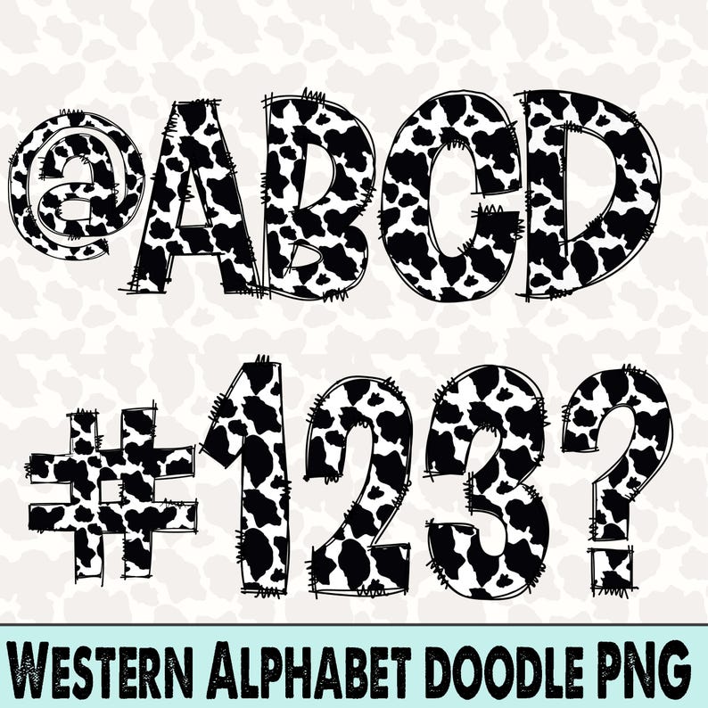 Western Alphabet Png, Western Png, Western Png Bundle, Doodle Font ...