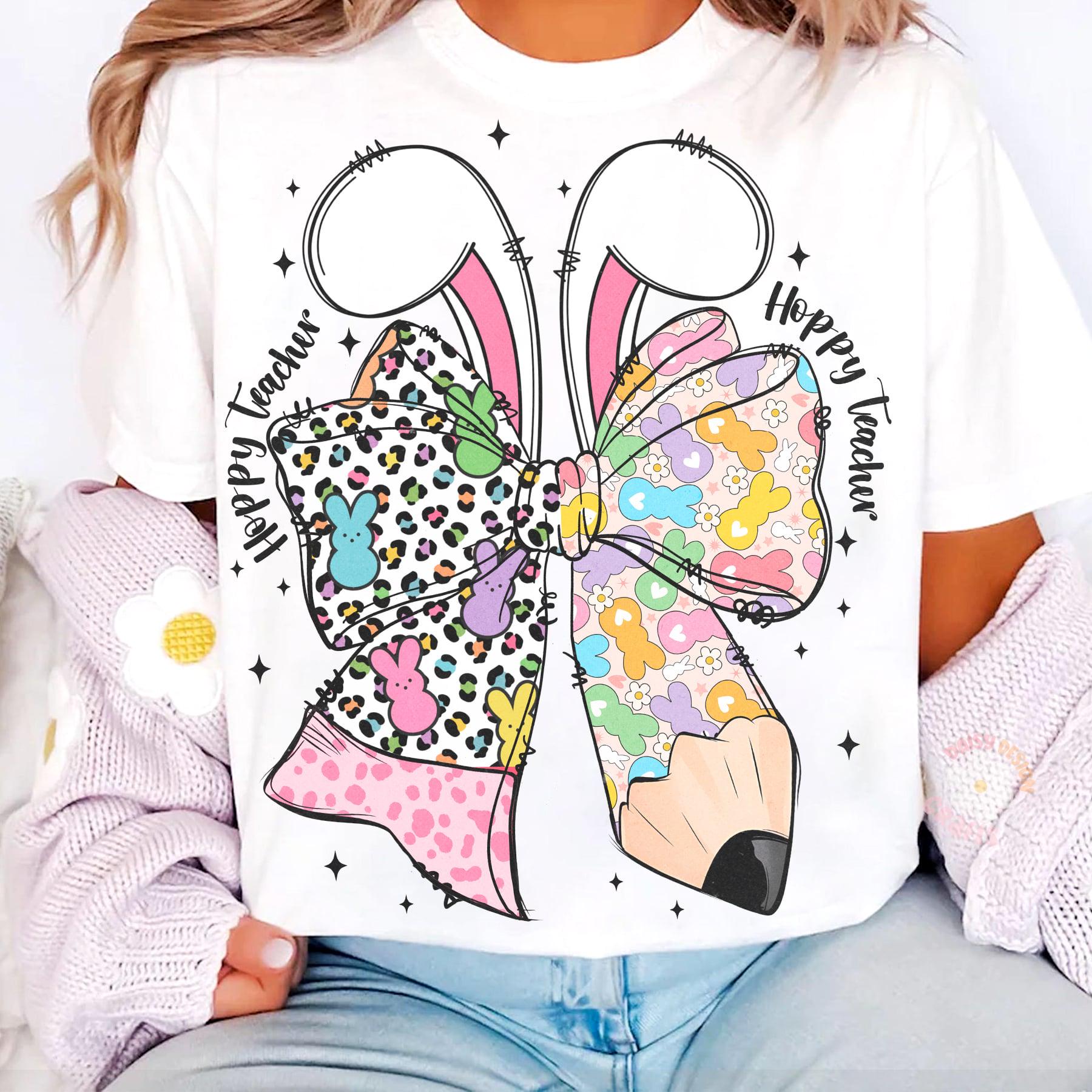 Easter Teacher Bundle Png, Teacher Easter Shirt PNG, Preppy Peeps PNG ...