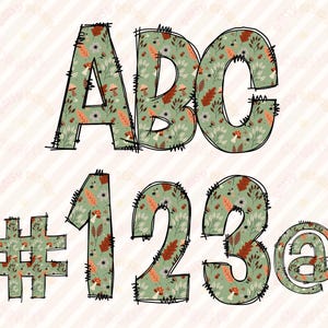 Fall Alphabet Doodle, Fall Clipart, Retro Fall Png, Fall Png Bundle ...