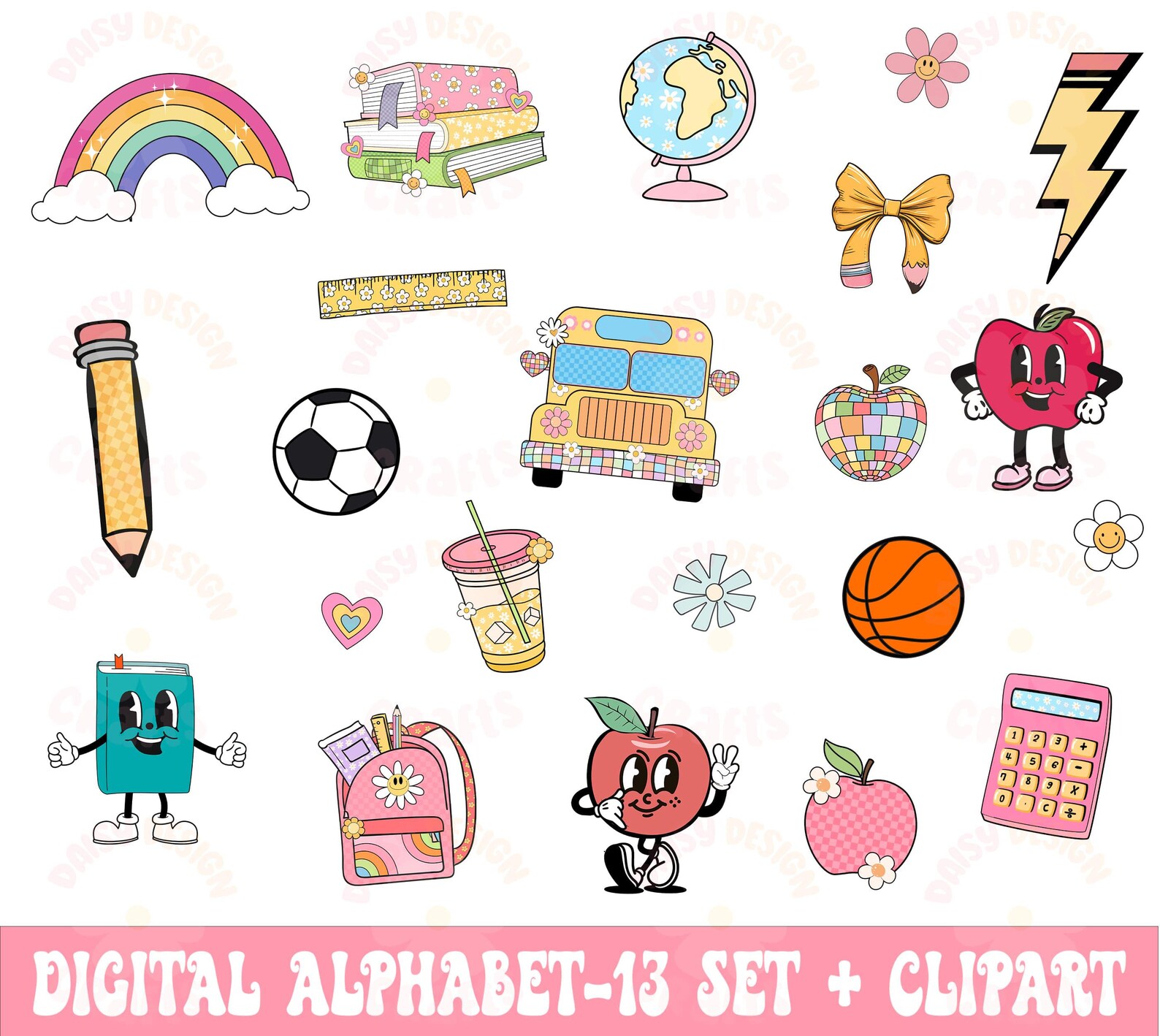 100 Days of School Teacher Alphabet Png, Teacher Font Png, Alpha Doodle ...