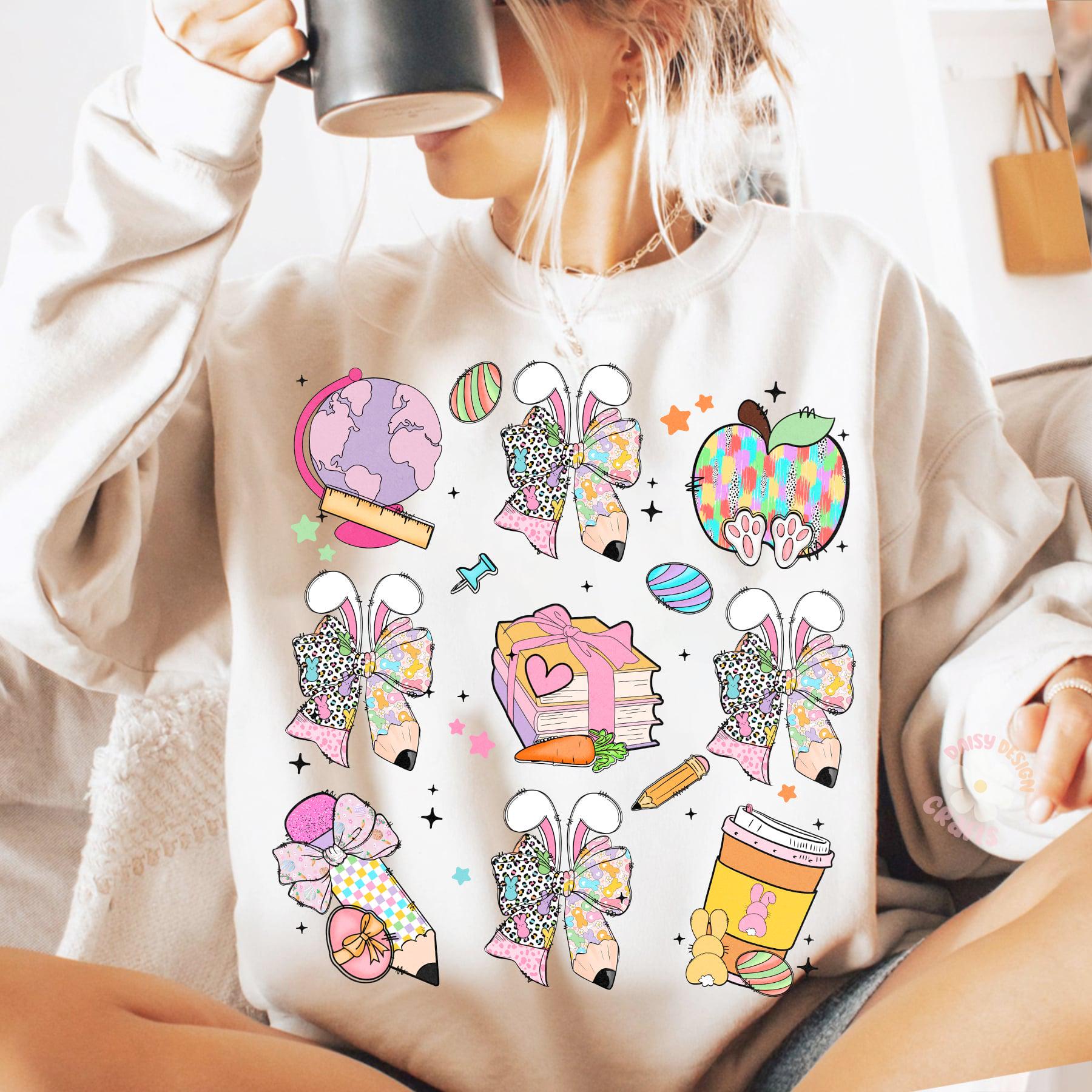 Easter Teacher Bundle Png, Teacher Easter Shirt PNG, Preppy Peeps PNG ...