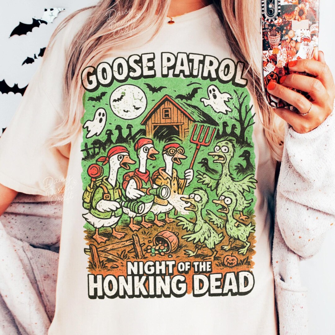 Nigh of the Honking Dead PNG, Funny Goose Halloween PNG, Goose Skeleton ...
