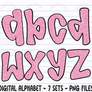Preppy School Doodle Png Bundle, School Letters Png, Teacher Alphabet ...