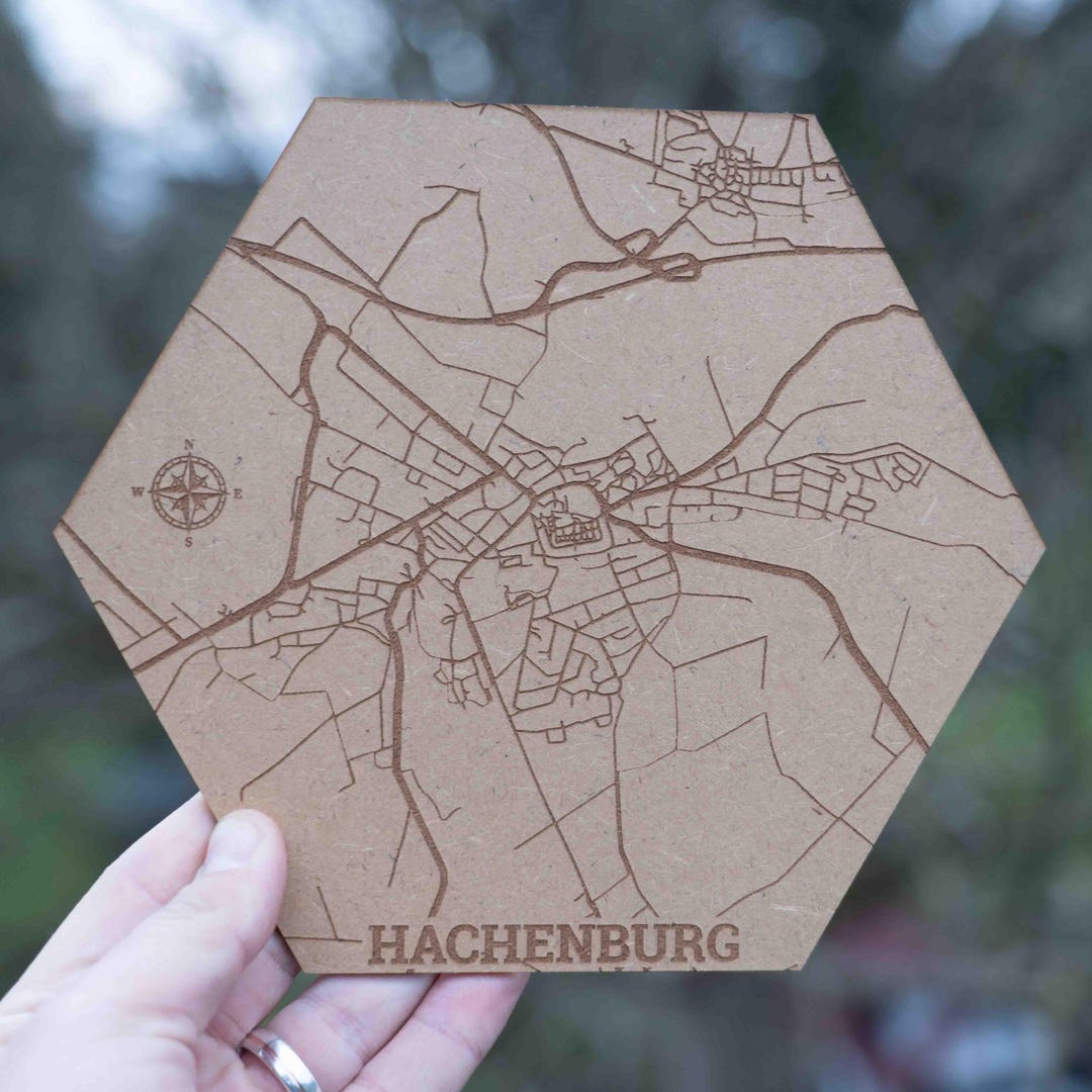 Hexa - Personalized Wooden City Map - Etsy