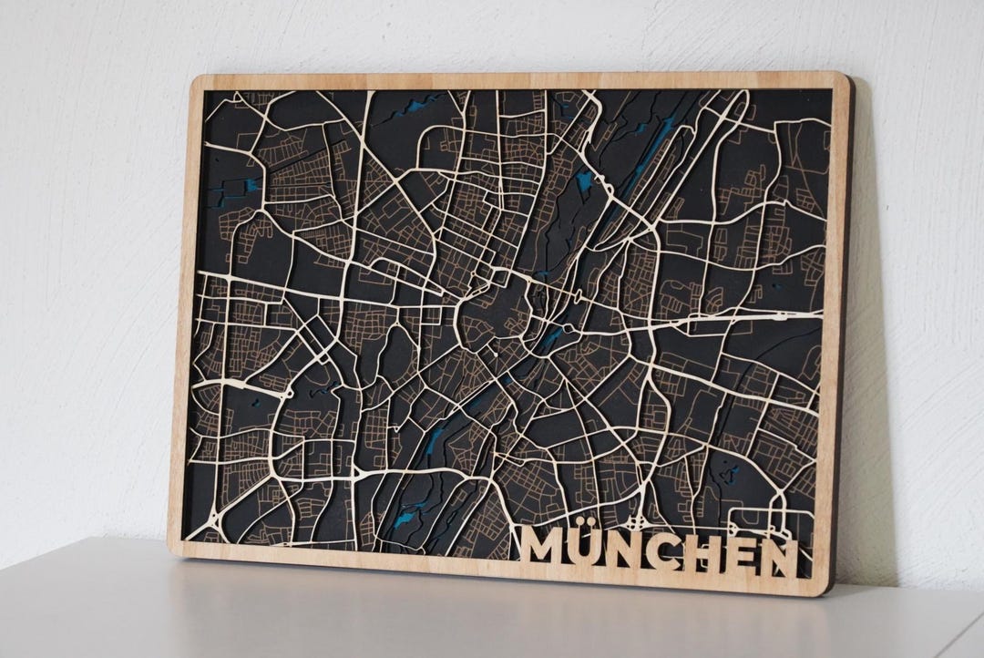 Wooden City Map, Individual City Map, Personalized, 4 Layers City Map ...