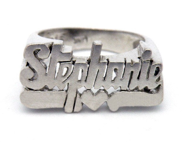 Stephanie Name Ring in Sterling Silver - Etsy