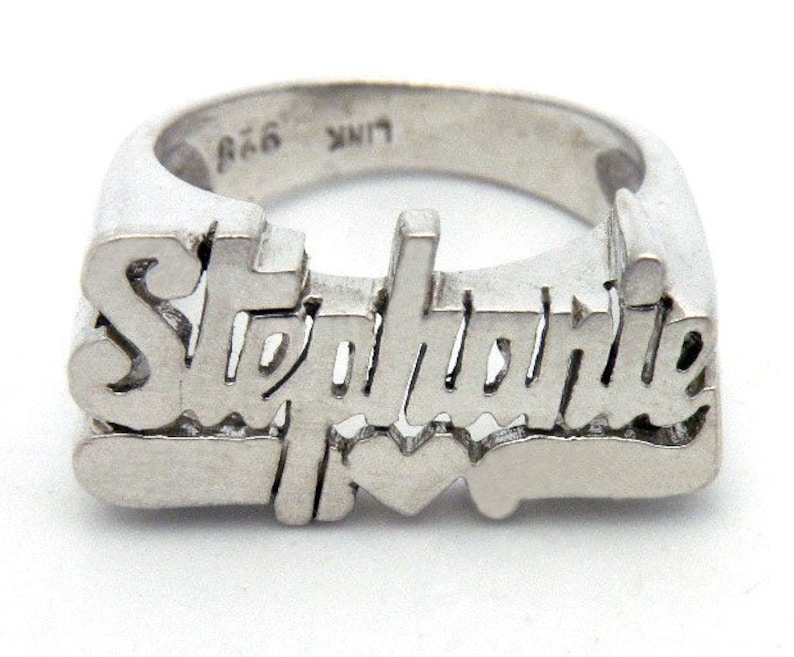 Stephanie Name Ring in Sterling Silver - Etsy