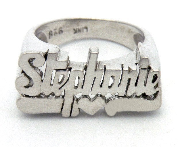 Stephanie Name Ring in Sterling Silver - Etsy