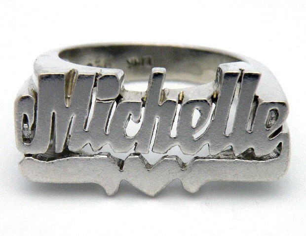 Michelle Name Ring in Sterling Silver - Etsy